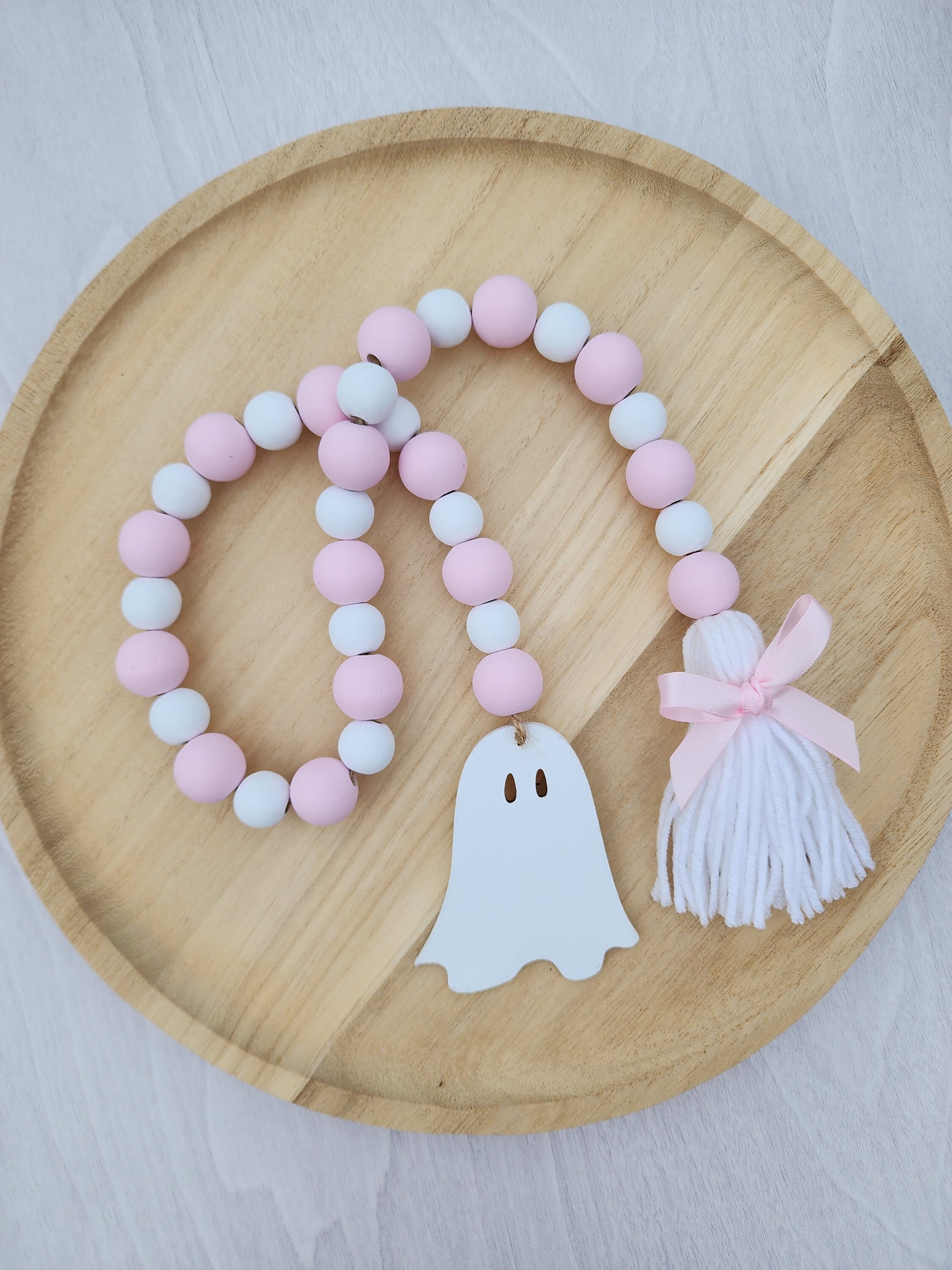 Pink Ghost Halloween Decor - Cute Halloween Decor - Halloween Tiered ...