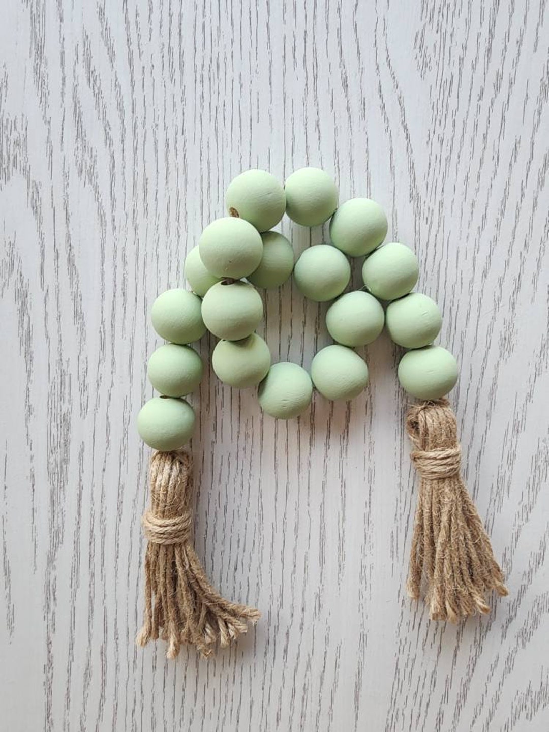 Fall Wood Bead Garland Green Fall Decor Fall Tiered Tray - Etsy