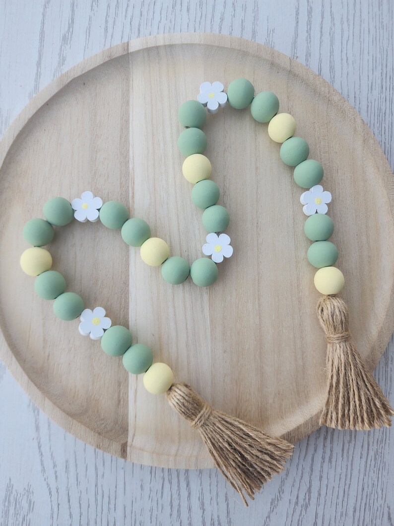 Spring Daisy Wood Bead Garland - Etsy