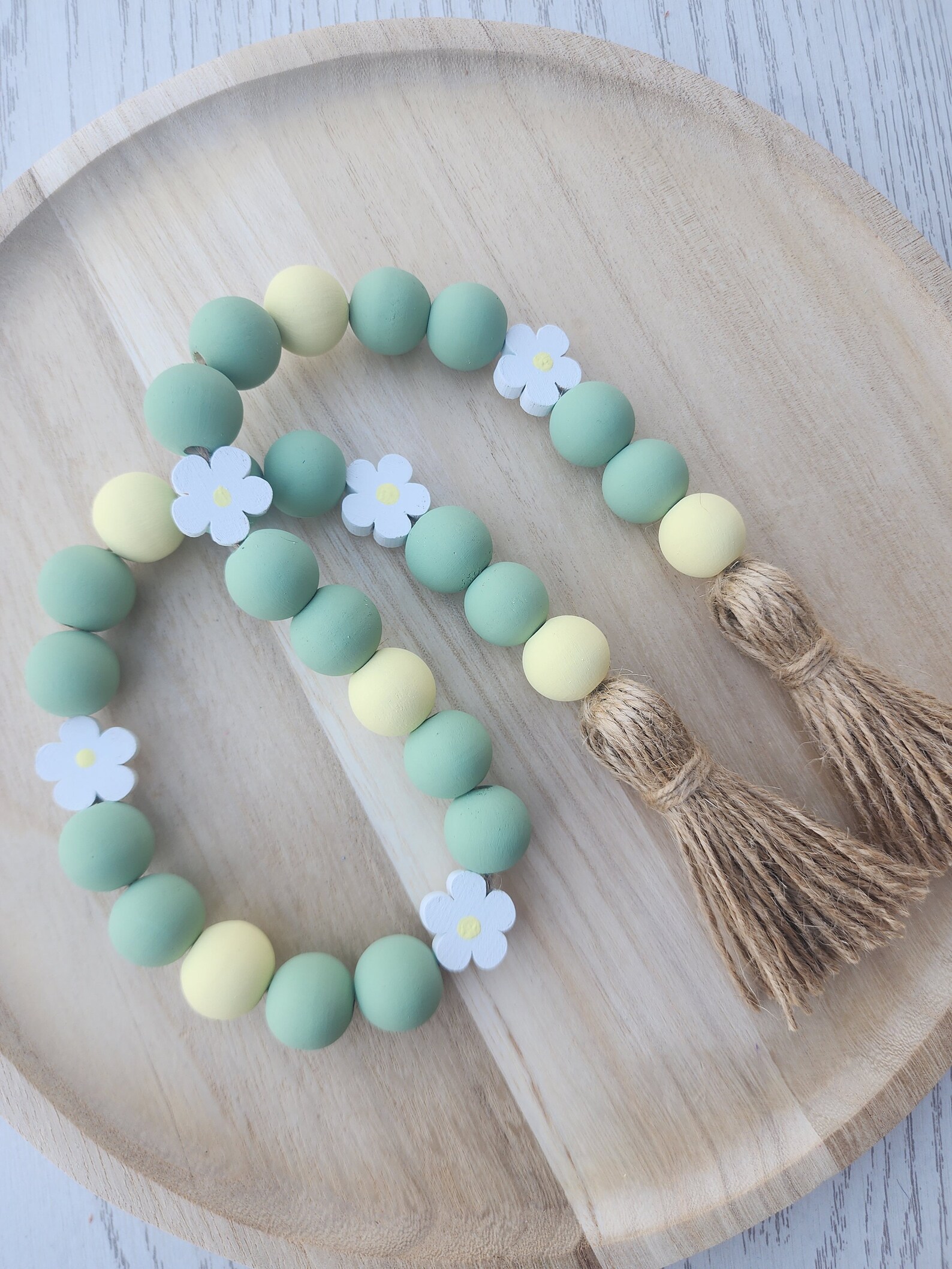 Spring Daisy Wood Bead Garland - Etsy