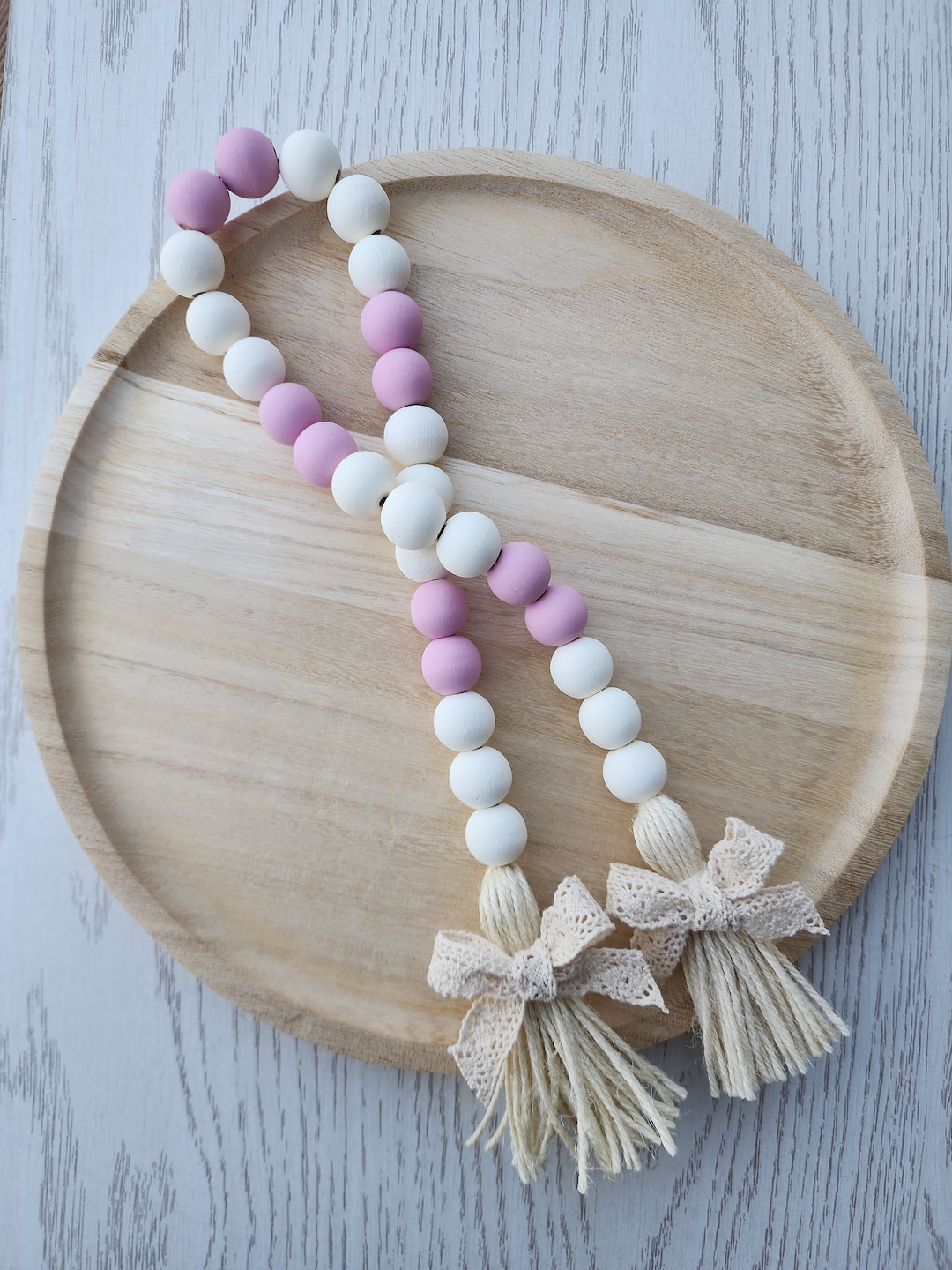 Rose and Cream Bead Garland - Etsy