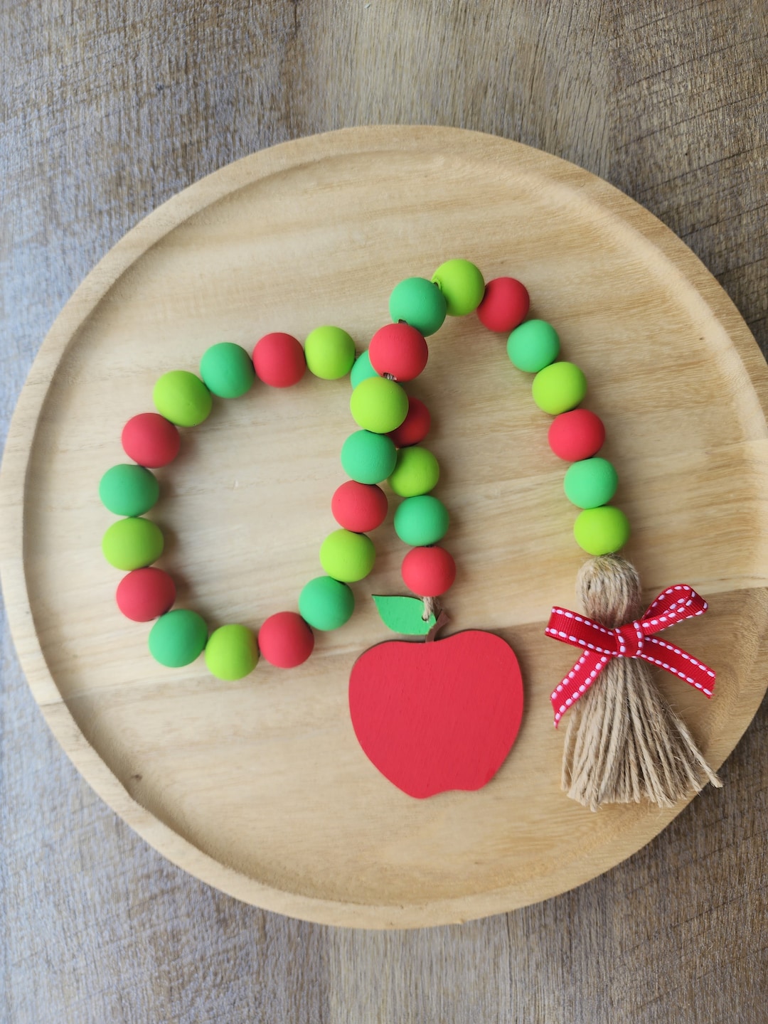 Apple Garland | Apple Fall Tiered Tray Decor | Farmhouse Beads ...