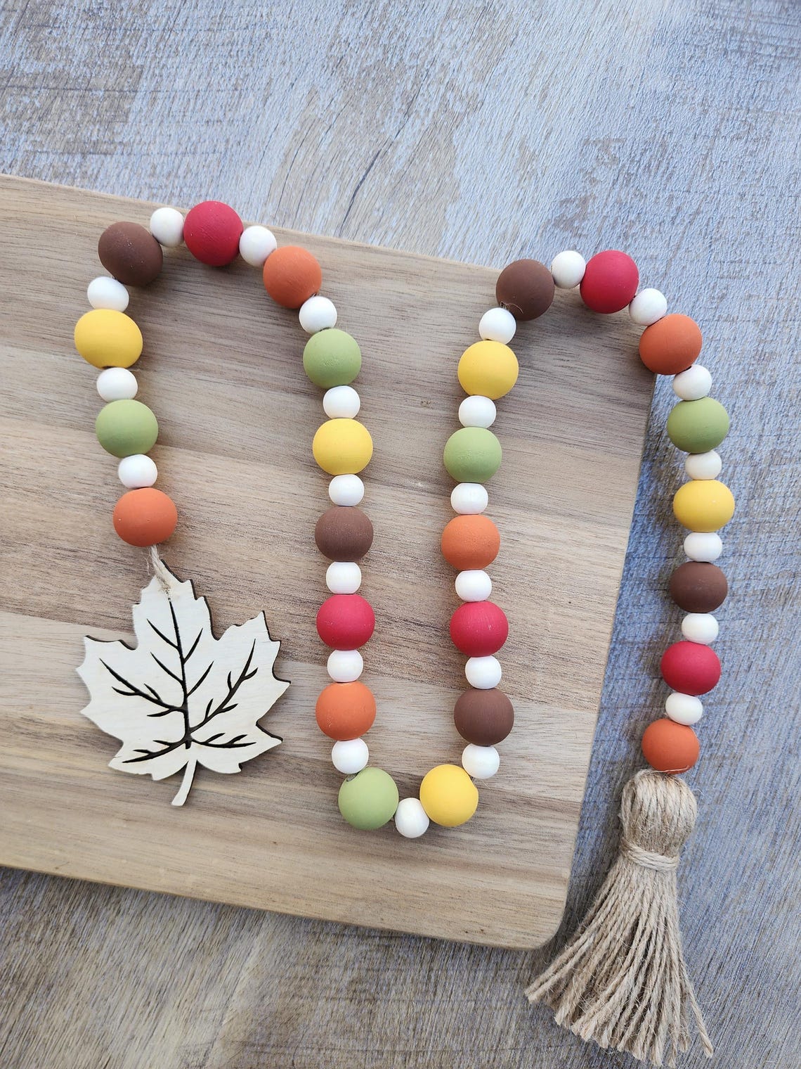 Fall Home Decor - Wood Bead Garland - Etsy