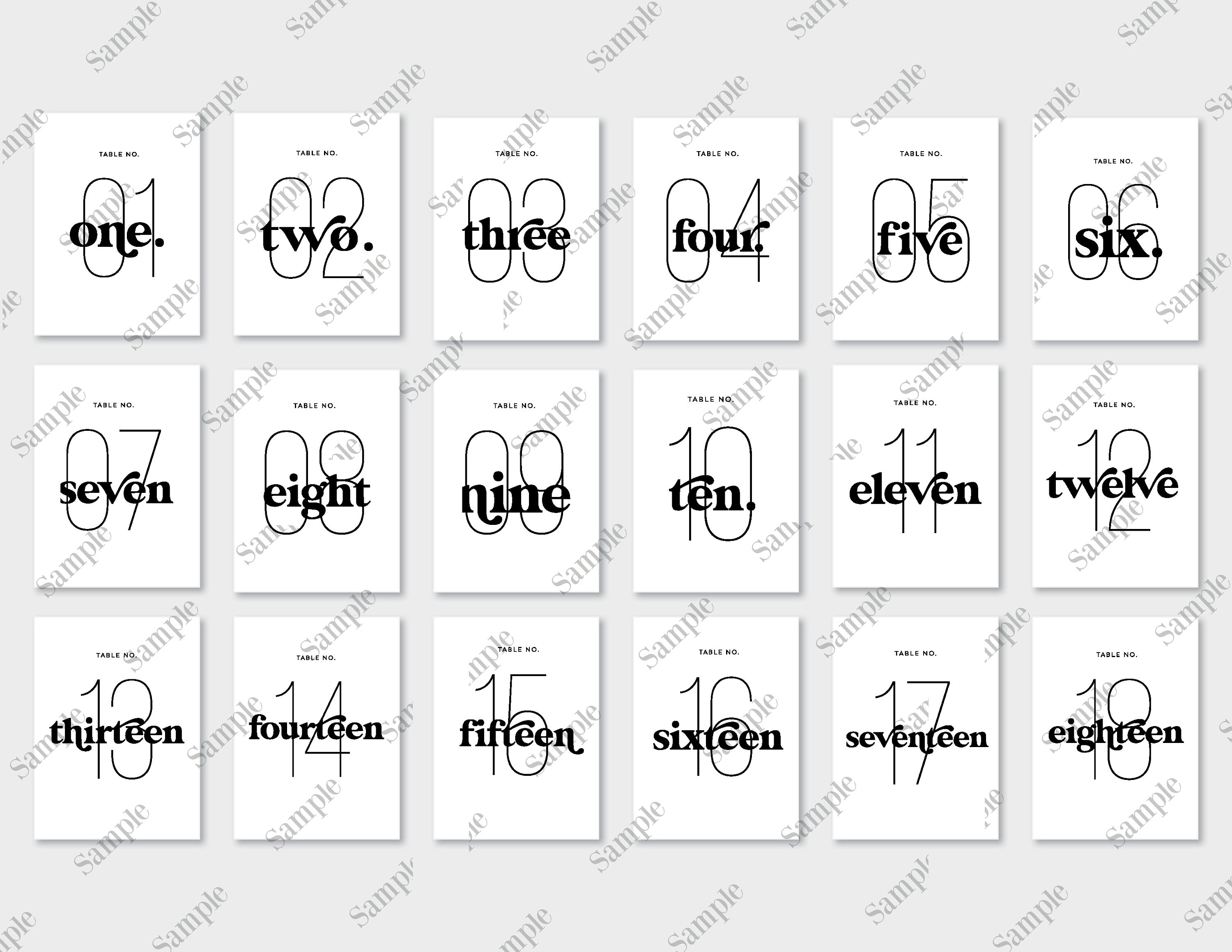 Printable Table Numbers - Unique Design - Etsy