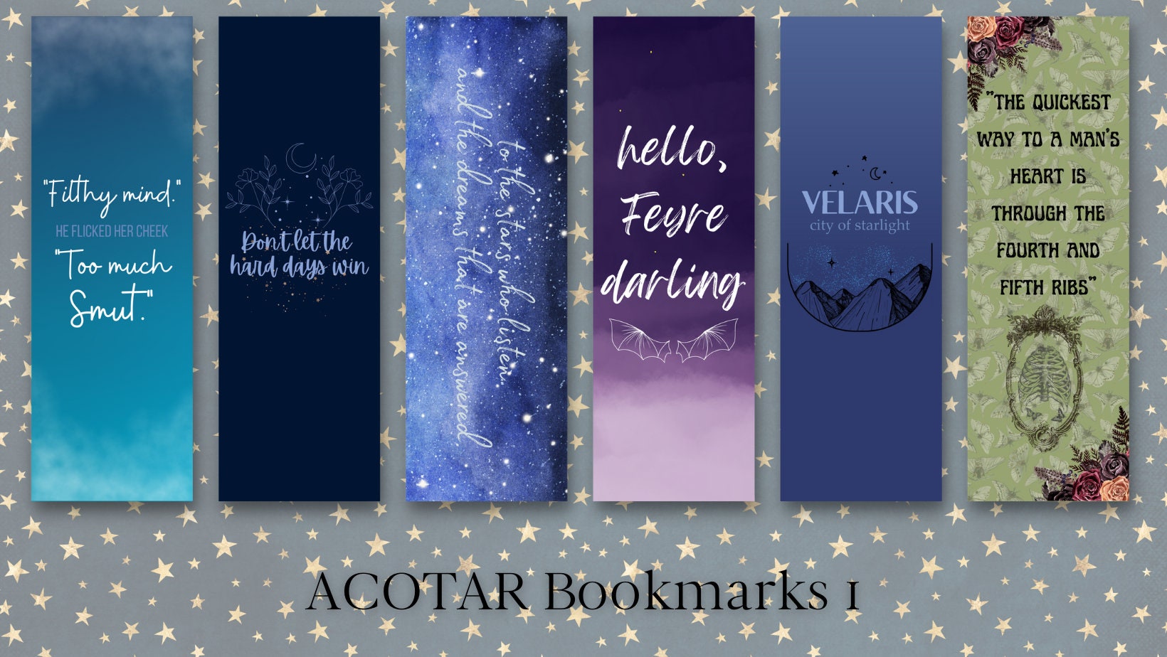 ACOTAR Digital Bookmarks Set 1 - Etsy