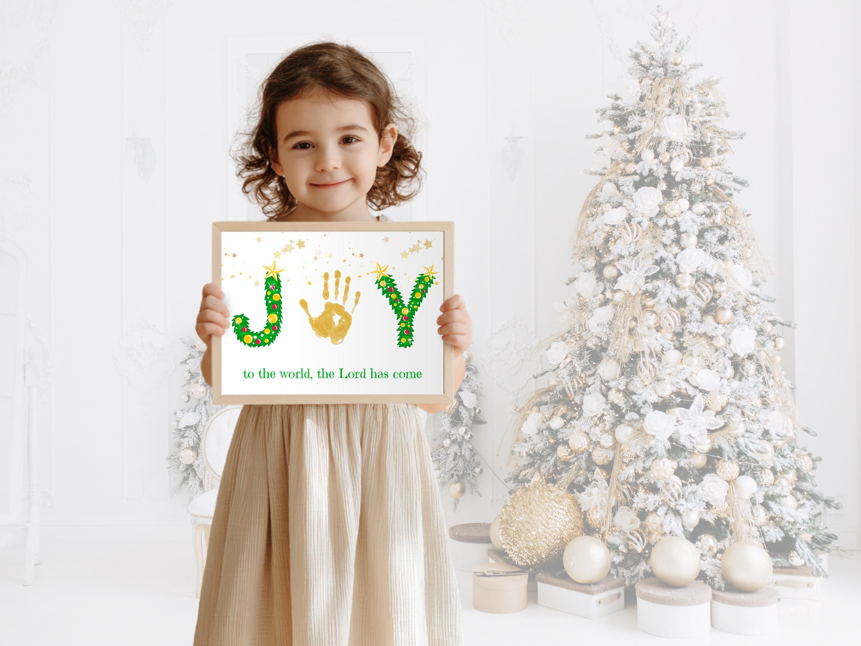 Christian Christmas Handprint or Footprint Keepsake Craft, Joy ...