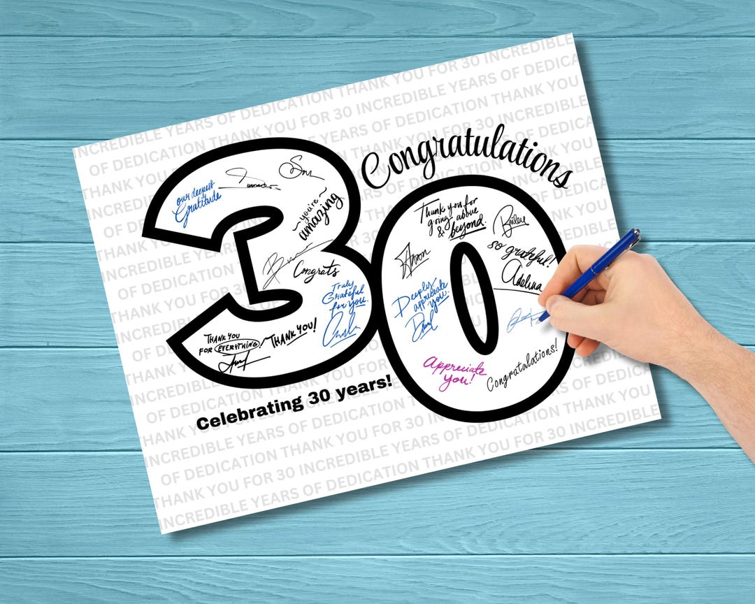 30th Work Anniversary, Celebrating 30 Years of Service, Card ...