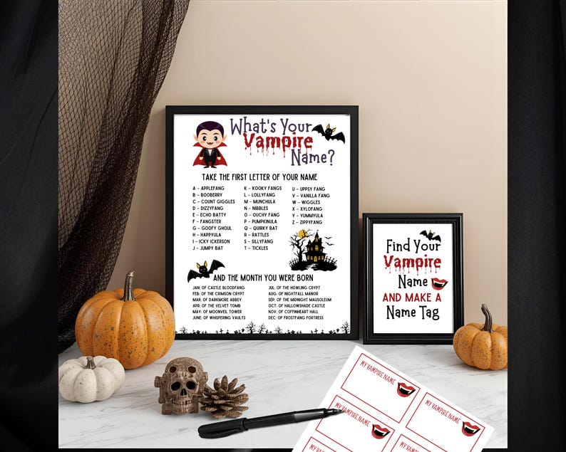 Halloween Vampire Name Generator, What's Your Name Game, What’s Your ...