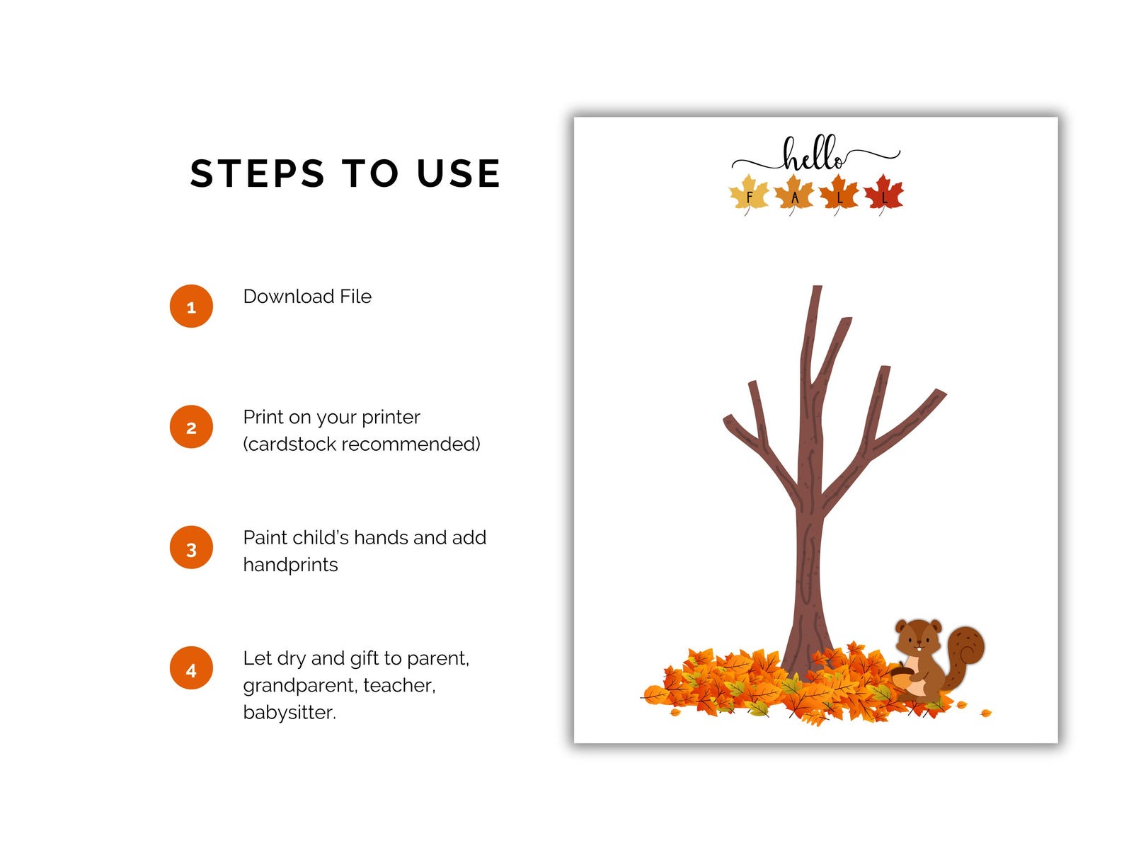 Fall Handprint Craft for Kids | Printable Keepsake Craft | Handprint ...