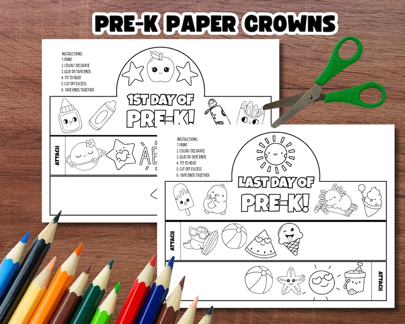 Back to School Fun: DIY Paper Crown Craft for Pre-k, Printable Headband ...