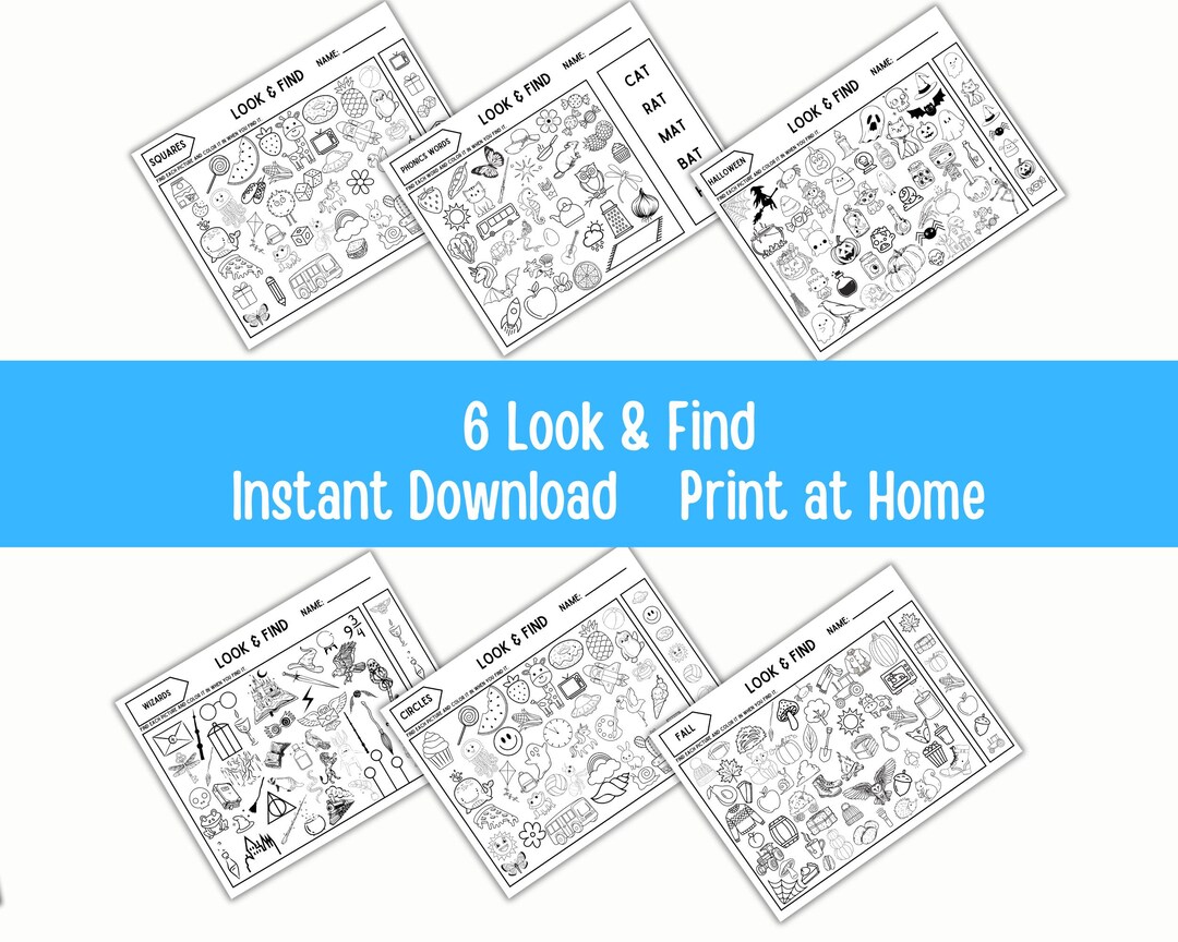 6 Look and Find Games/instant Download/inside Activity - Etsy