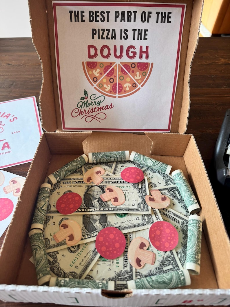 Printable Money Pizza Gift Box, Unique Money Gifts, Pizza Lover Gift ...