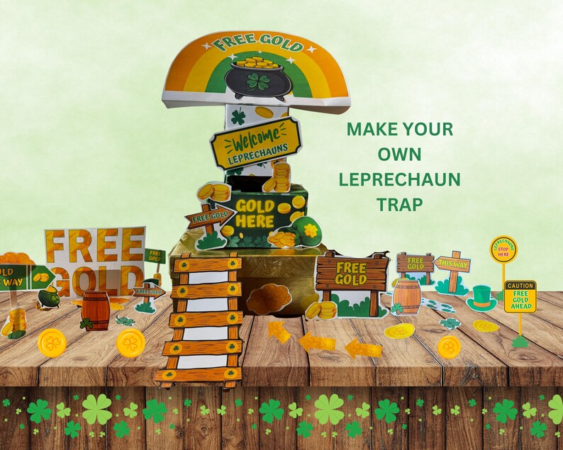St Patrick's Day Leprechaun Trap Kit, Printable DIY Leprechaun Trap ...