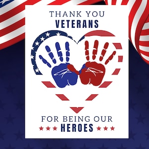 Veterans Day Handprint Craft for Kids | Printable Keepsake Craft ...