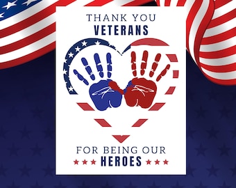 Veterans Day Handprint Craft for Kids | Printable Keepsake Craft ...