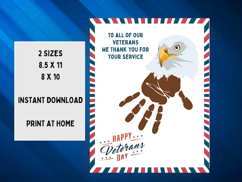 Veterans Day Handprint Craft for Kids | Printable Keepsake Craft ...