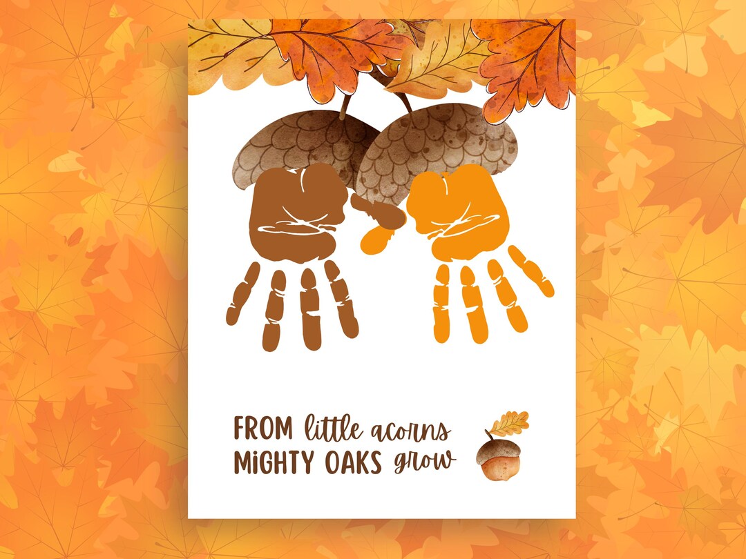 Acorn Handprint Art Craft for Kids | Fall Footprint Keepsake Craft ...