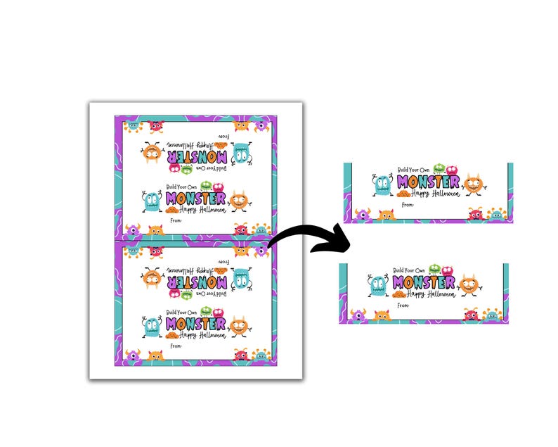 Build Your Own Monster Treat Bag Toppers , Halloween Treat Bag ...