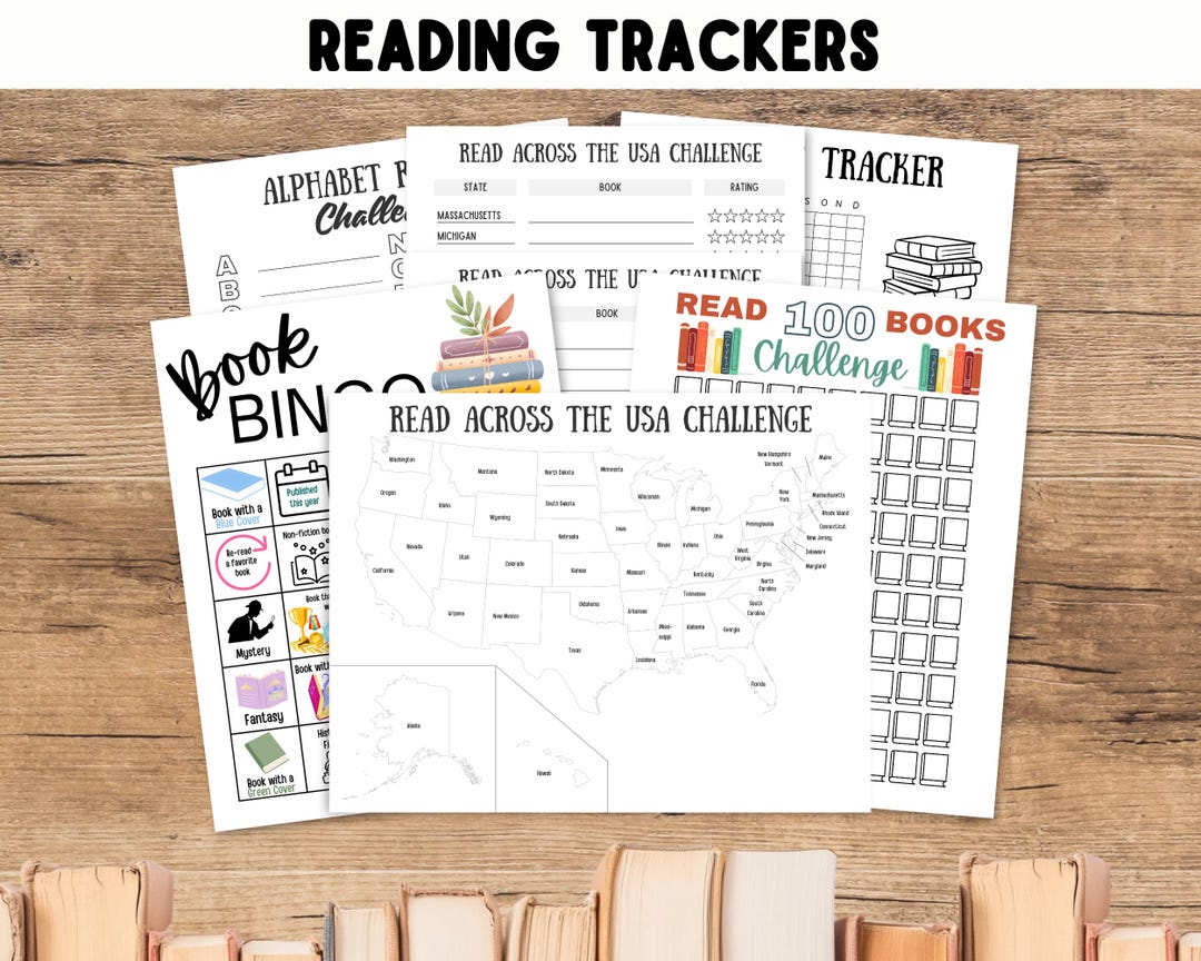 Reading Tracker Printable, Reading Log, 30 Books, 100 Books, Read ...