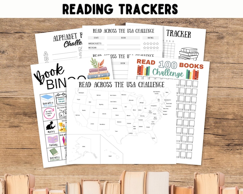 Reading Tracker Printable, Reading Log, 30 Books, 100 Books, Read ...