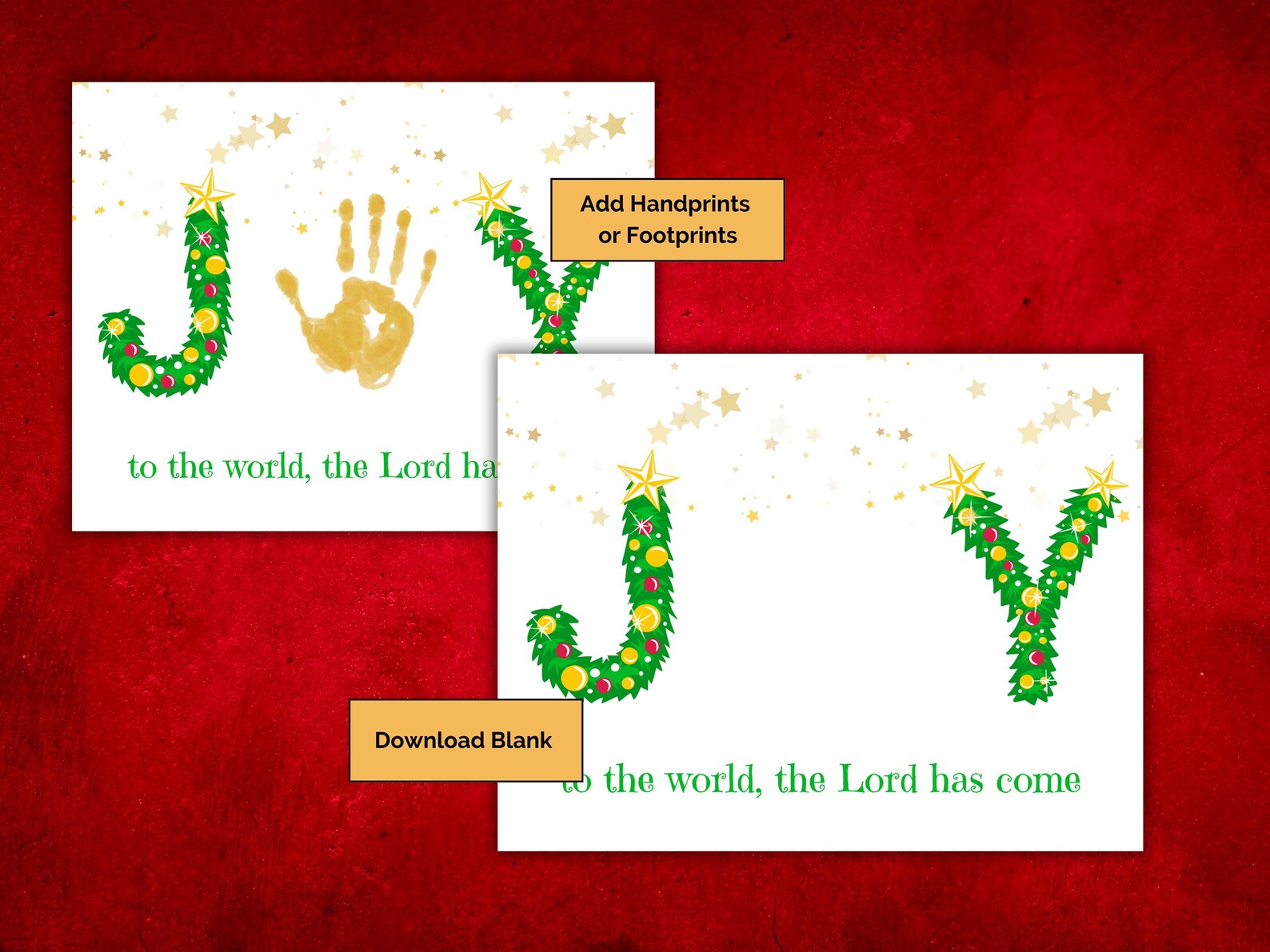 Christian Christmas Handprint or Footprint Keepsake Craft, Joy ...