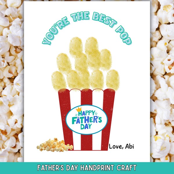 Popcorn Fathers Day Card - Etsy