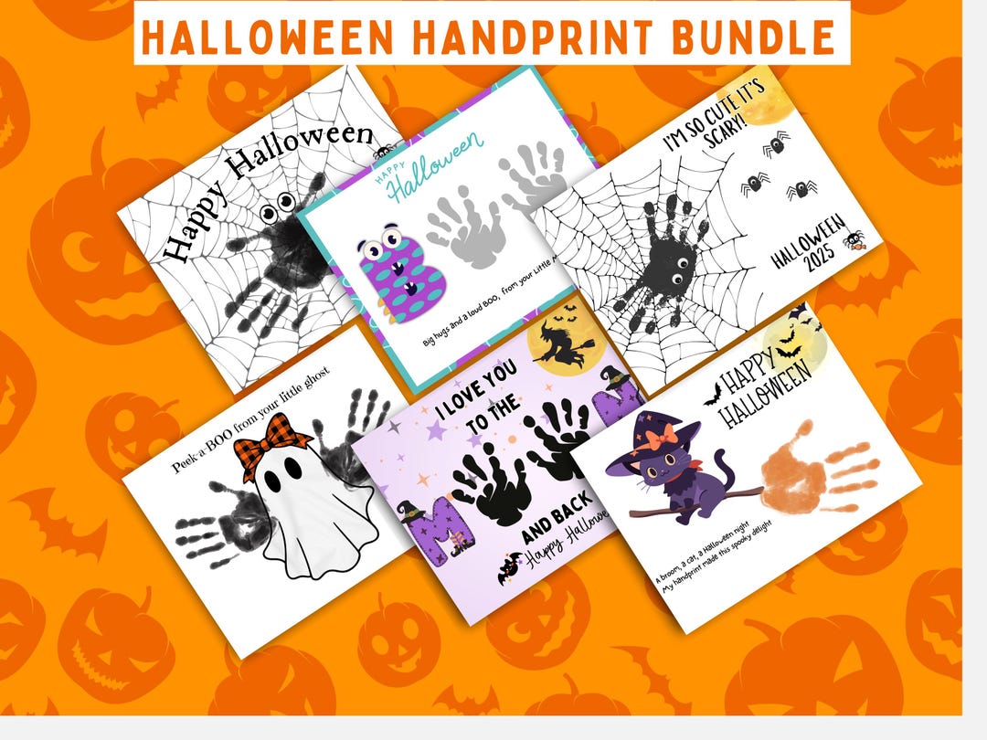 Halloween Handprint Keepsake Gift, Halloween Activity, Handprint Craft ...