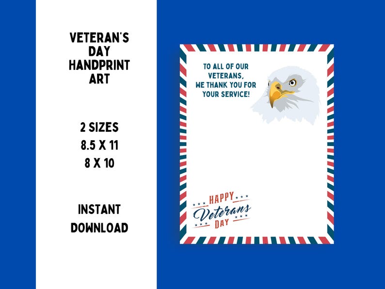Veterans Day Handprint Craft for Kids | Printable Keepsake Craft ...