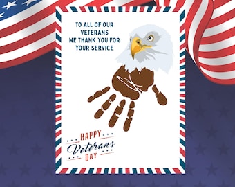Veterans Day Handprint Craft for Kids | Printable Keepsake Craft ...