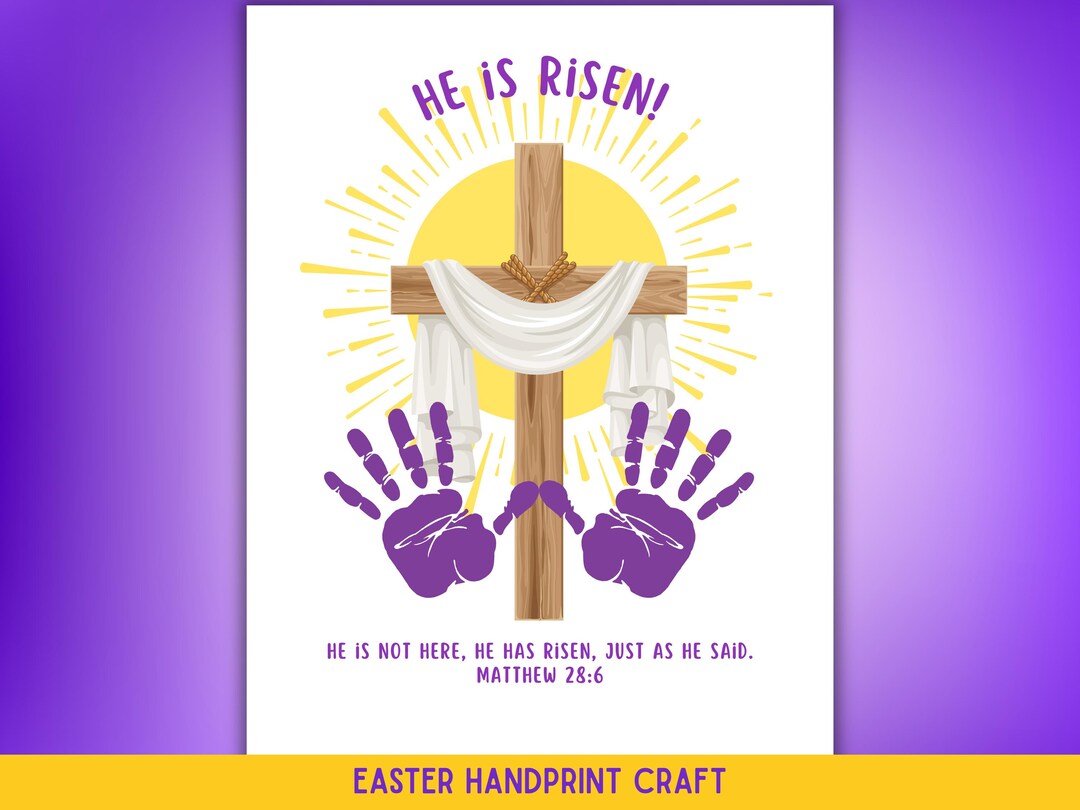 Easter Handprint or Footprint Craft for Kids, Christian kids printable ...