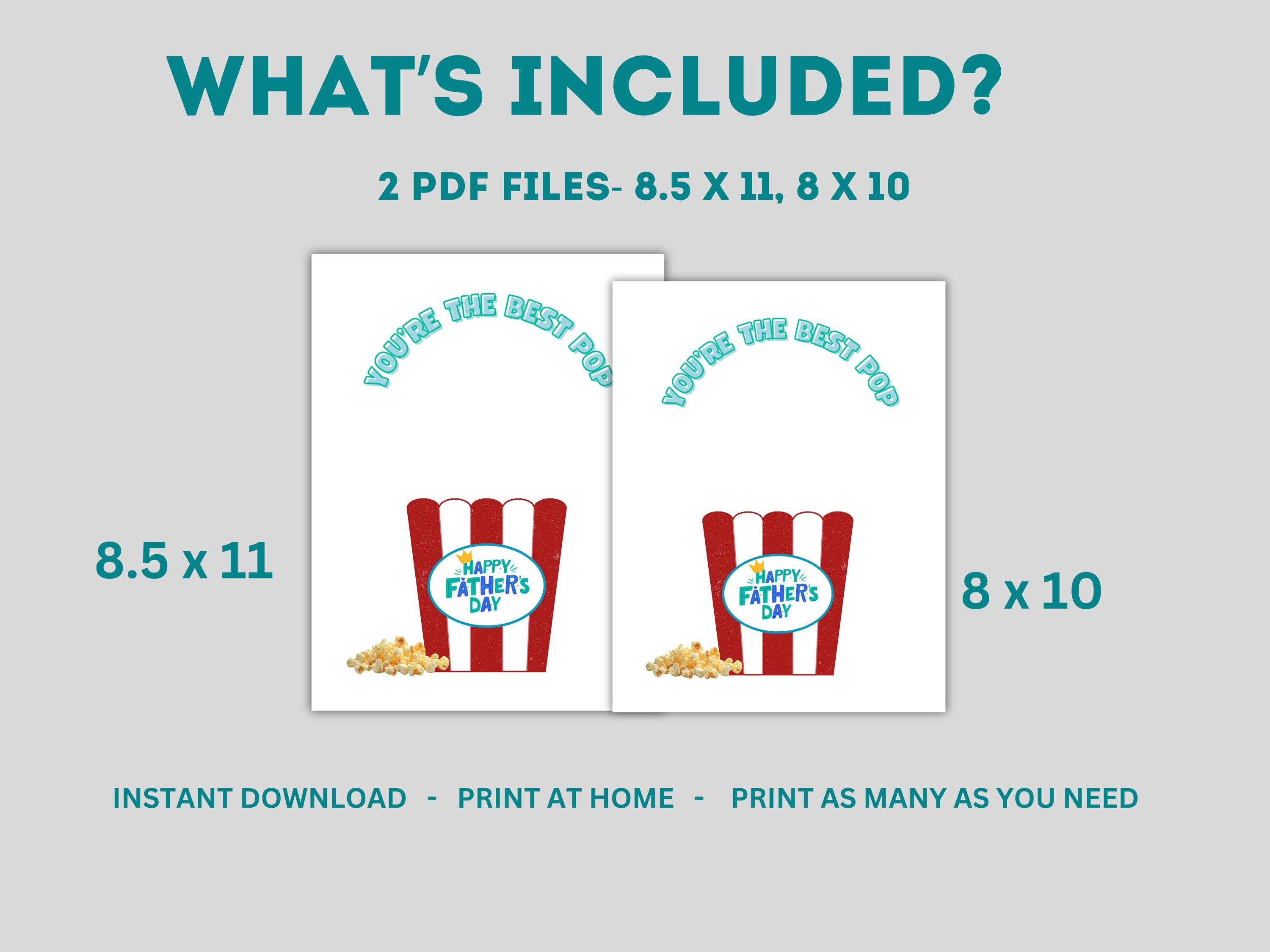 Father's Day Handprint Popcorn Fingerprint Craft, Custom Handprint Art ...