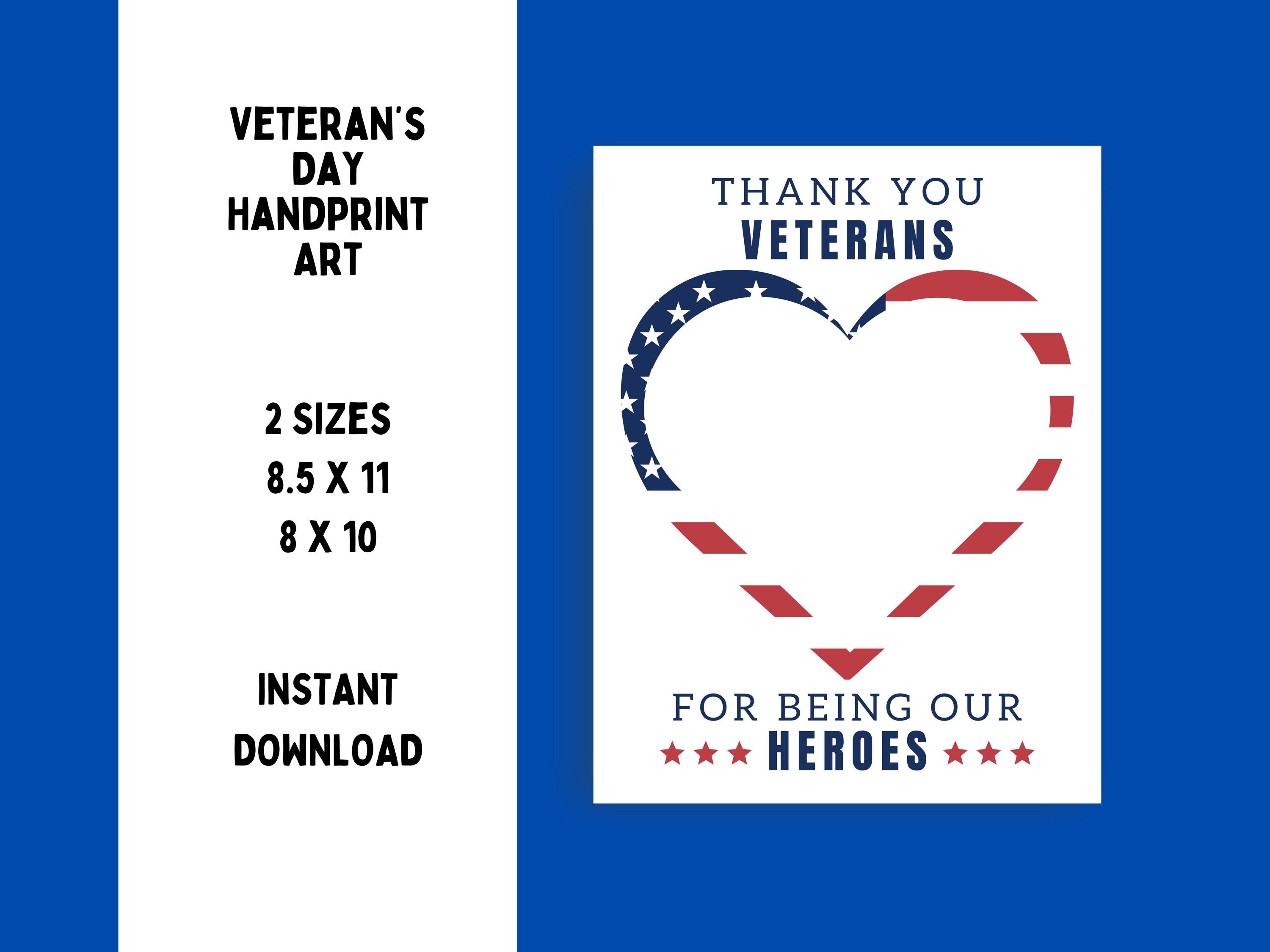 Veterans Day Handprint Craft for Kids | Printable Keepsake Craft ...