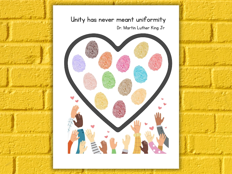 MLK Day Handprint Keepsake Craft, Black History Month Art, Diversity ...
