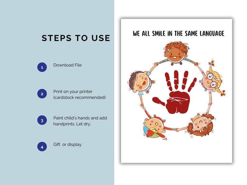 Handprint Keepsake Craft, Kindness & Diversity Kids Art, Black History ...