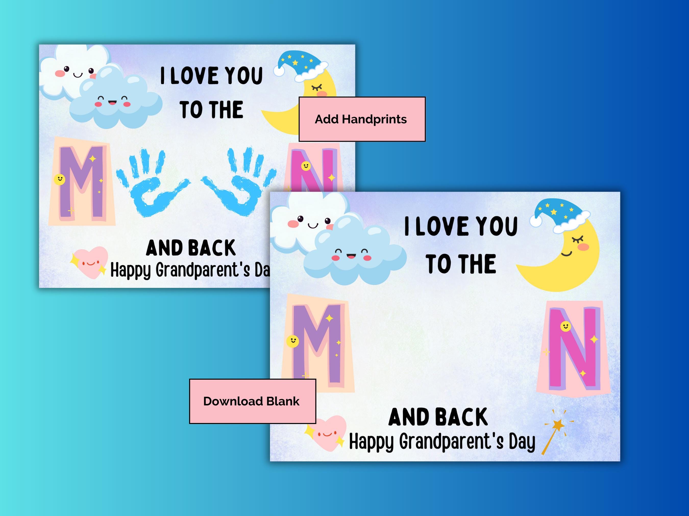 Love You to the Moon and Back Grandparent's Day Handprint Keepsake ...