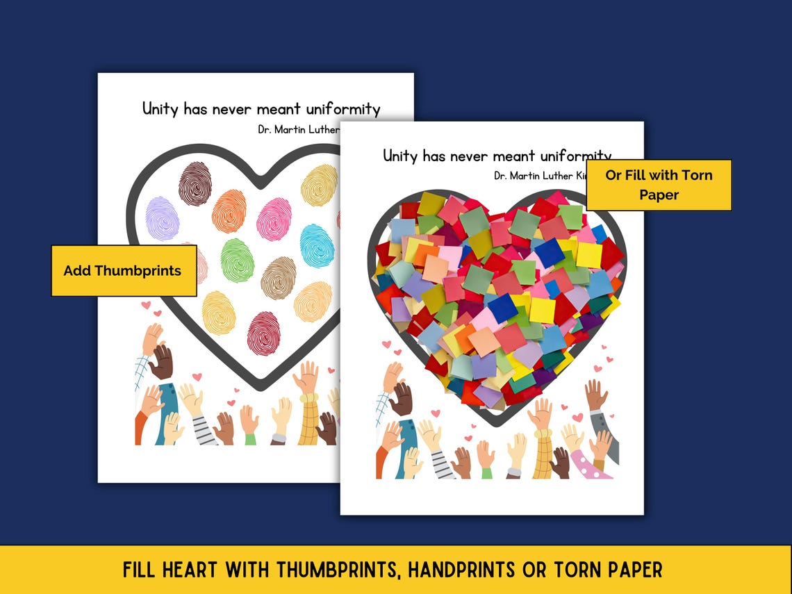 MLK Day Handprint Keepsake Craft, Black History Month Art, Diversity ...