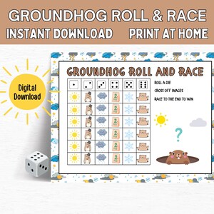 Groundhog Day Roll and Race Dice Game - Printable PDF - Etsy