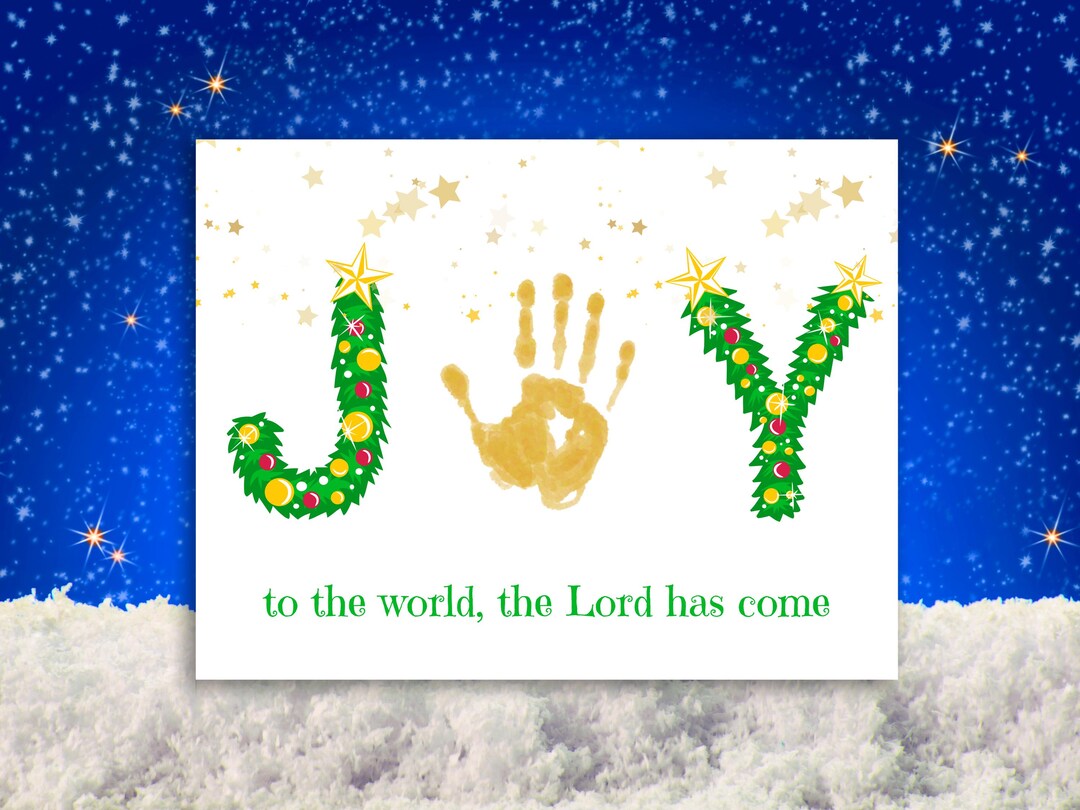 Christian Christmas Handprint or Footprint Keepsake Craft, Joy ...