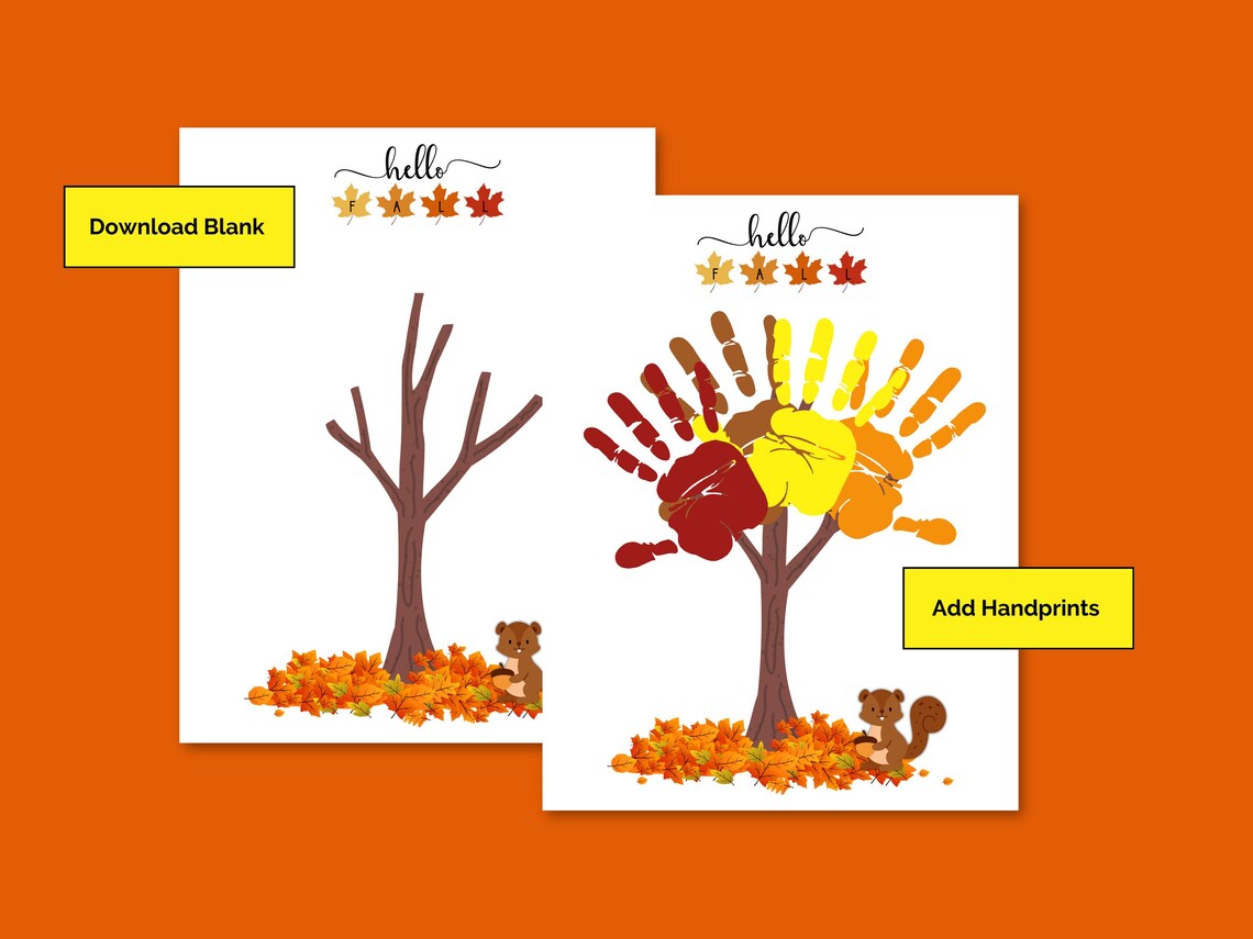Fall Handprint Craft for Kids | Printable Keepsake Craft | Handprint ...