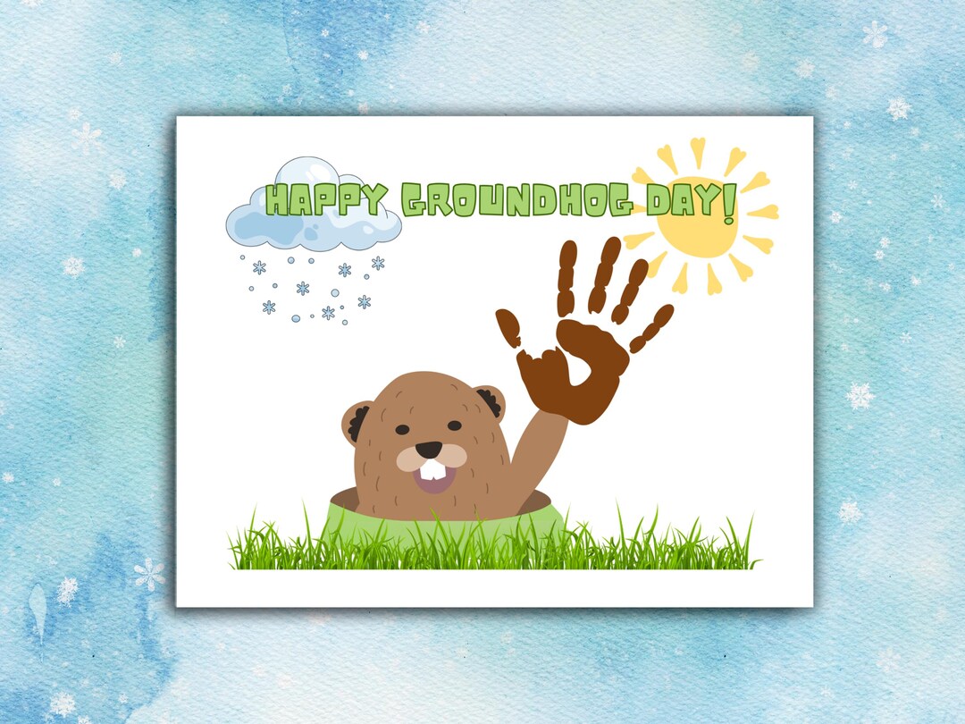 Groundhog Day Handprint Keepsake Craft, Preschool, Toddler Craft ...