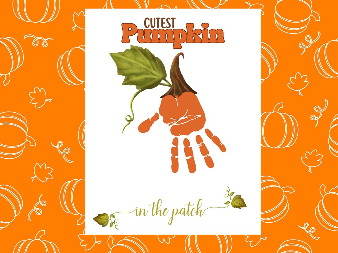 Pumpkin Handprint Craft for Kids | Fall Printable Keepsake Craft ...