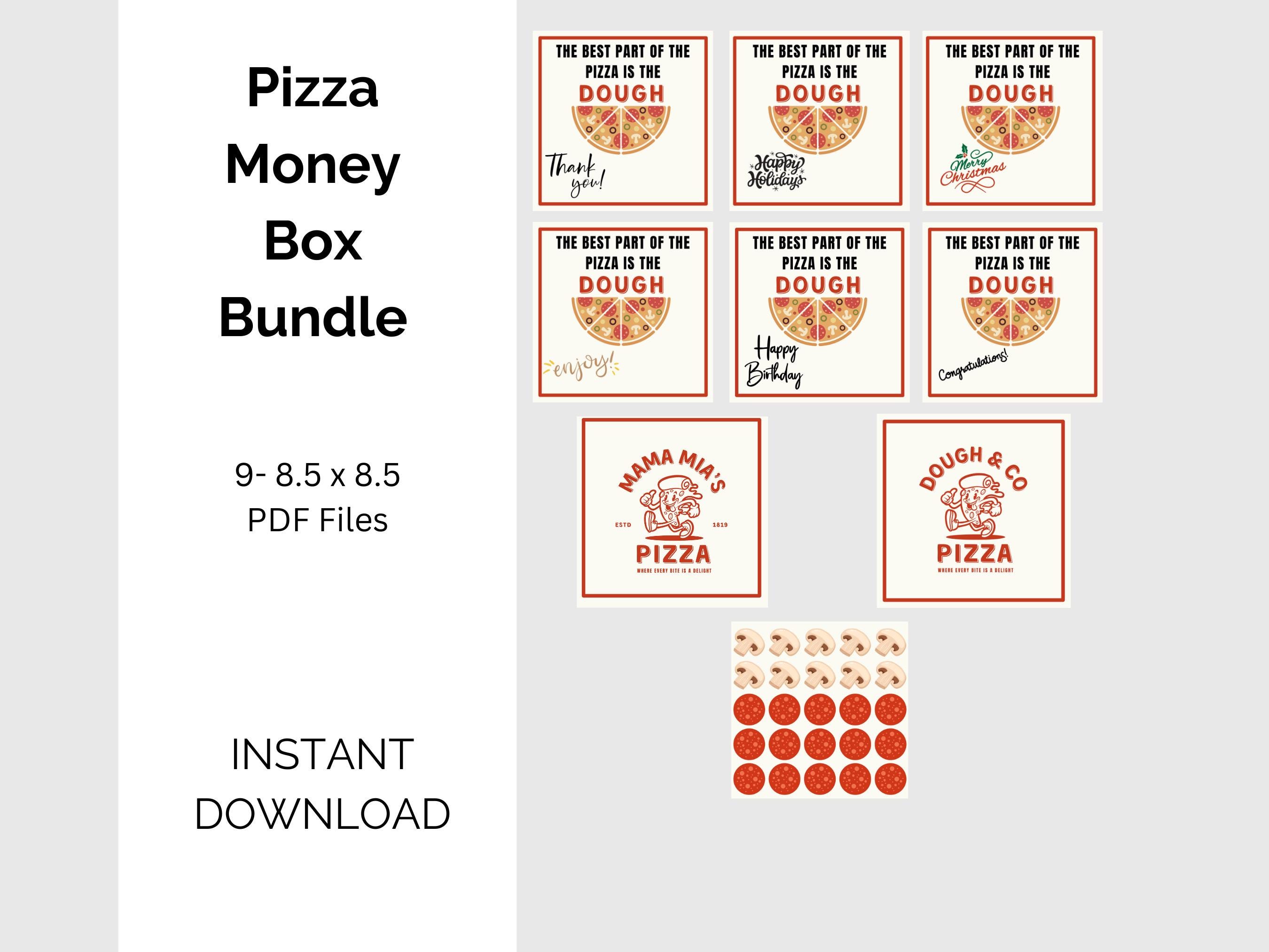 Printable Money Pizza Gift Box, Unique Money Gifts, Pizza Lover Gift ...