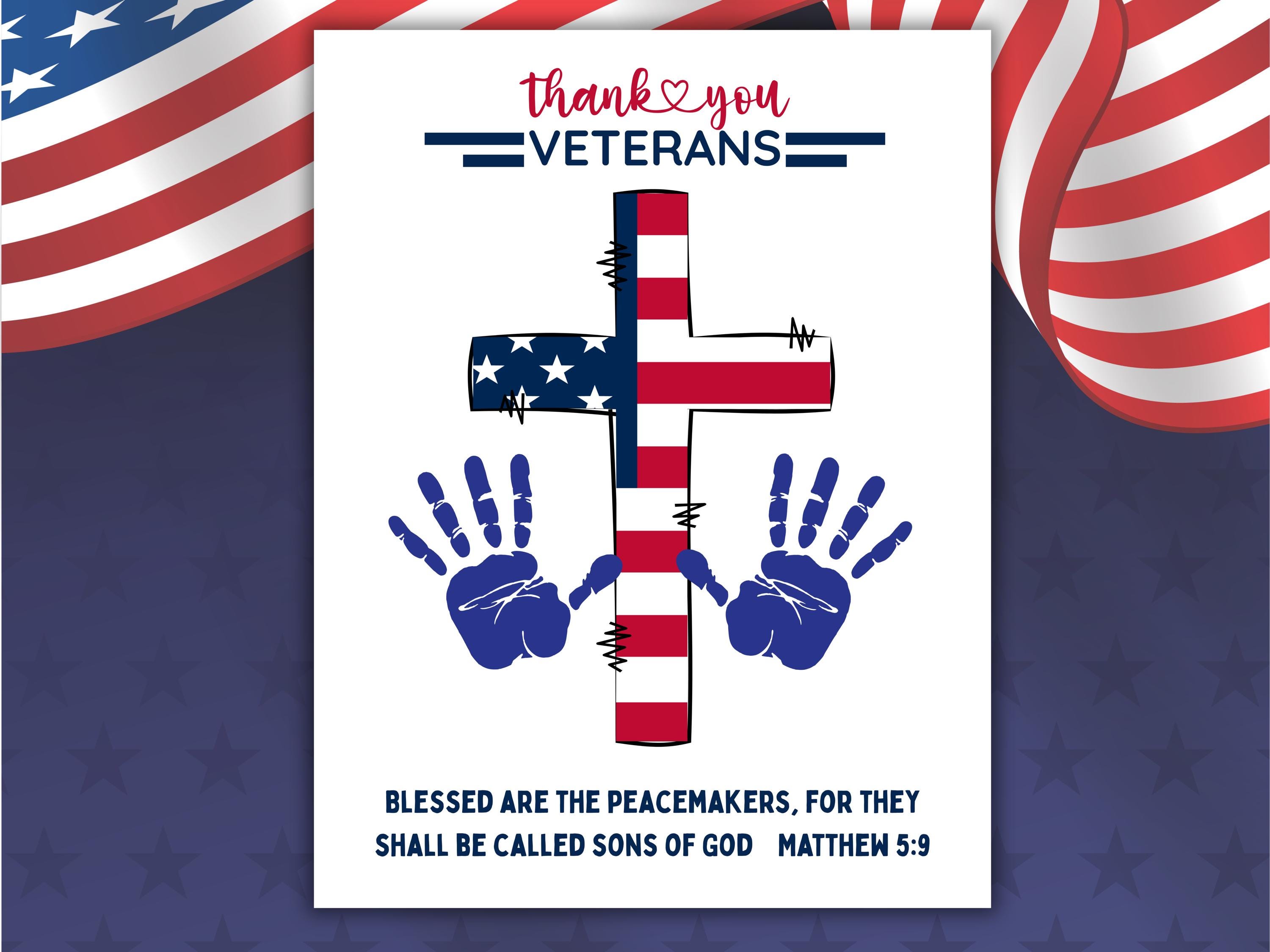 Veterans Day Handprint Craft for Kids, Printable Keepsake, Thank You ...