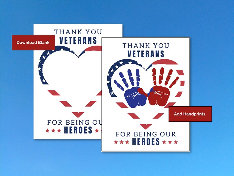Veterans Day Handprint Craft for Kids | Printable Keepsake Craft ...