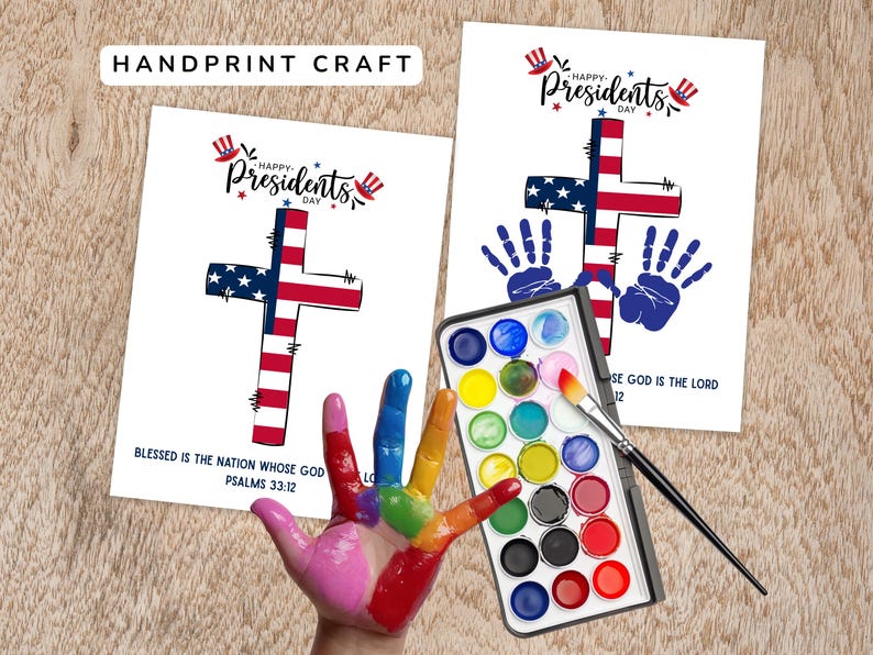 Presidents Day Handprint Craft for Kids, Christian patriotic kids ...