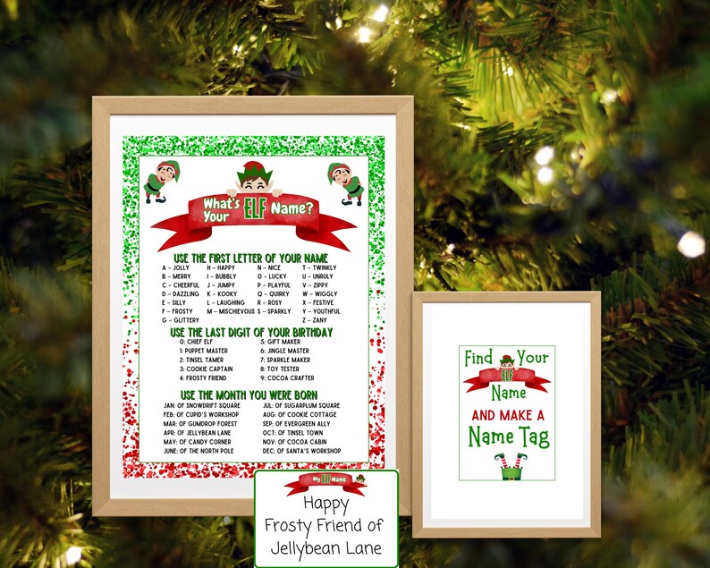 What’s Your Elf Name? Christmas Party Printable Game + Name Tags ...