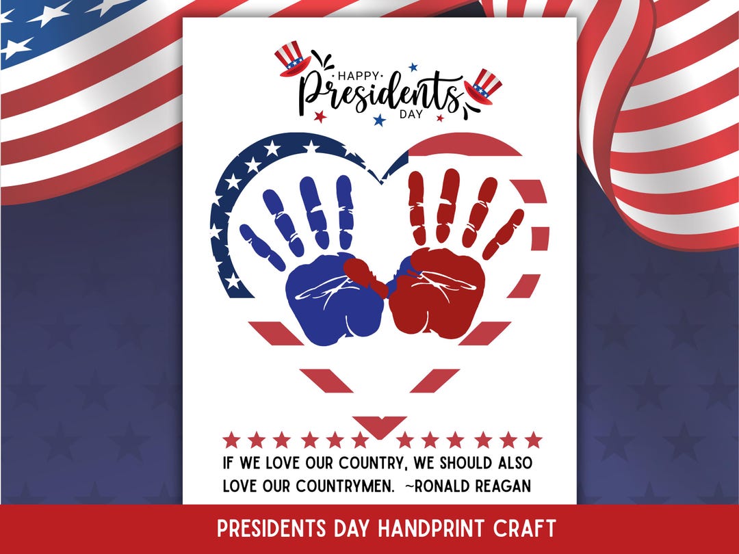 Presidents Day Handprint Craft for Kids, Winter Handprint Keepsake ...