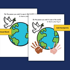 MLK Day Handprint Keepsake Craft, Custom Handprint Art, Preschool ...