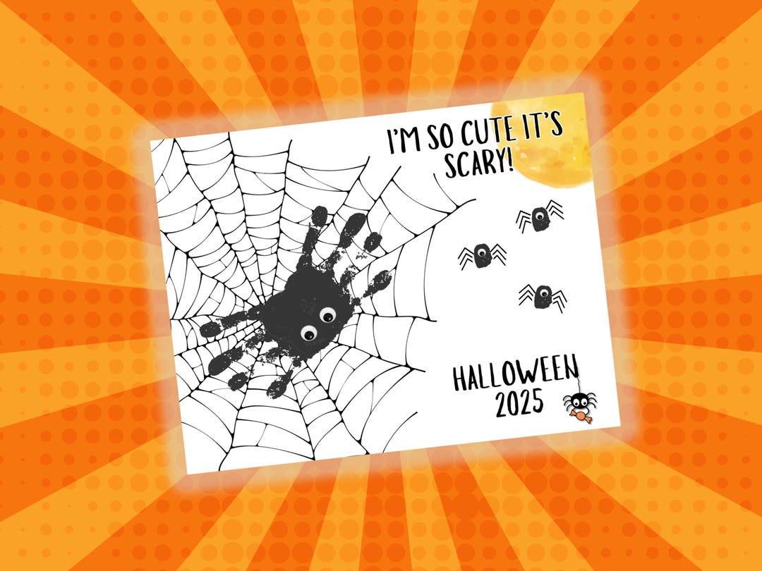 Halloween Handprint Keepsake, Halloween Spider Handprint Art, Preschool ...
