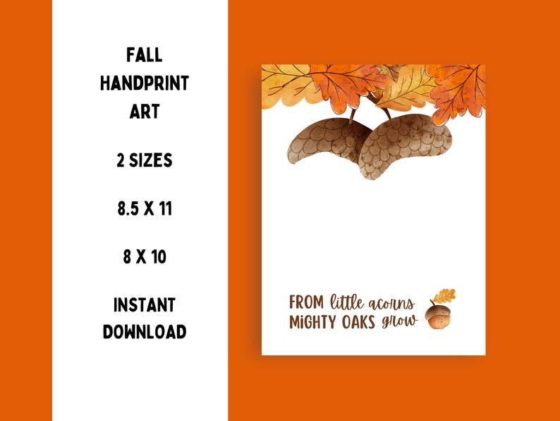 Acorn Handprint Art Craft for Kids | Fall Footprint Keepsake Craft ...